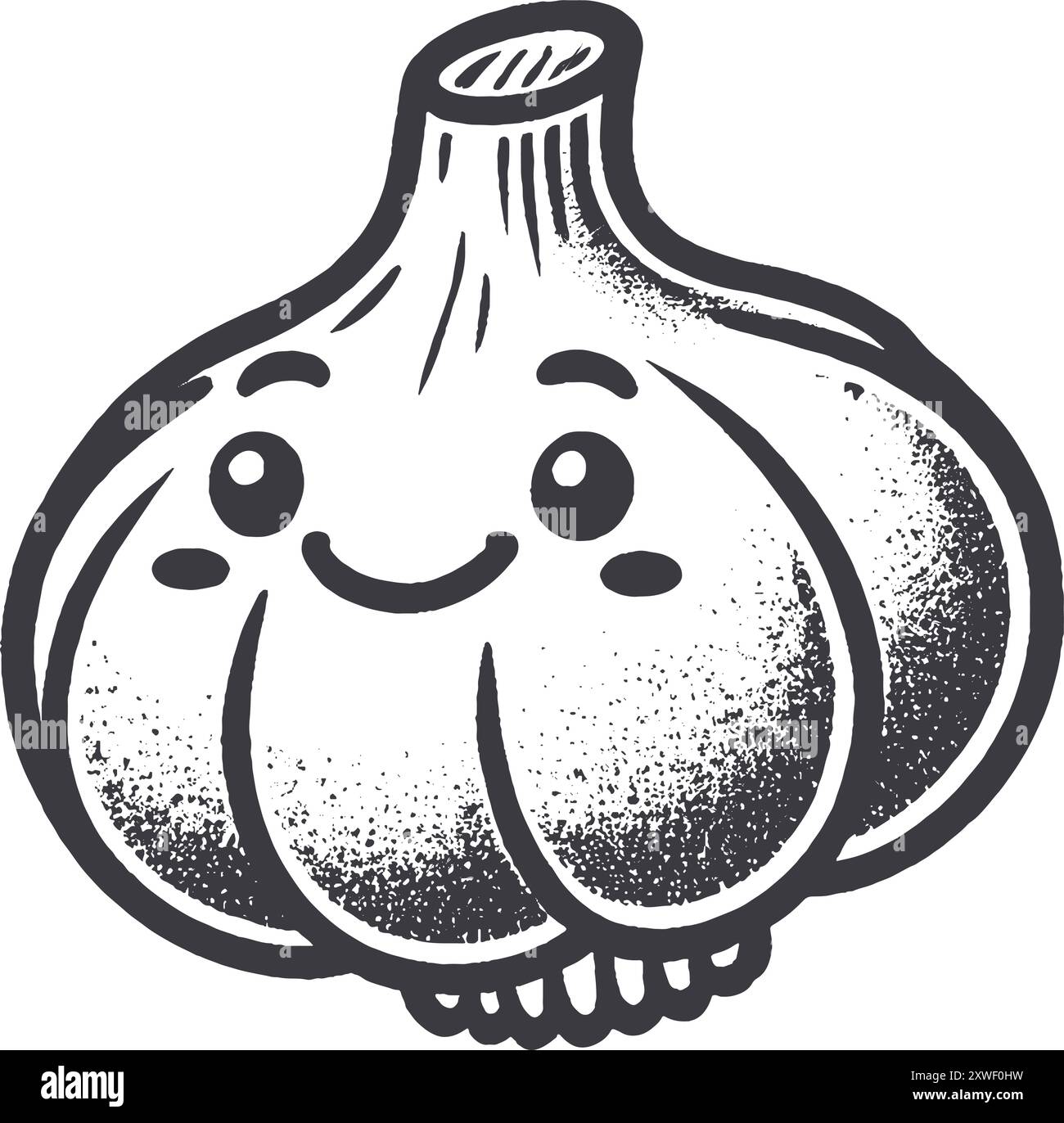 Garlic Cartoon Outline