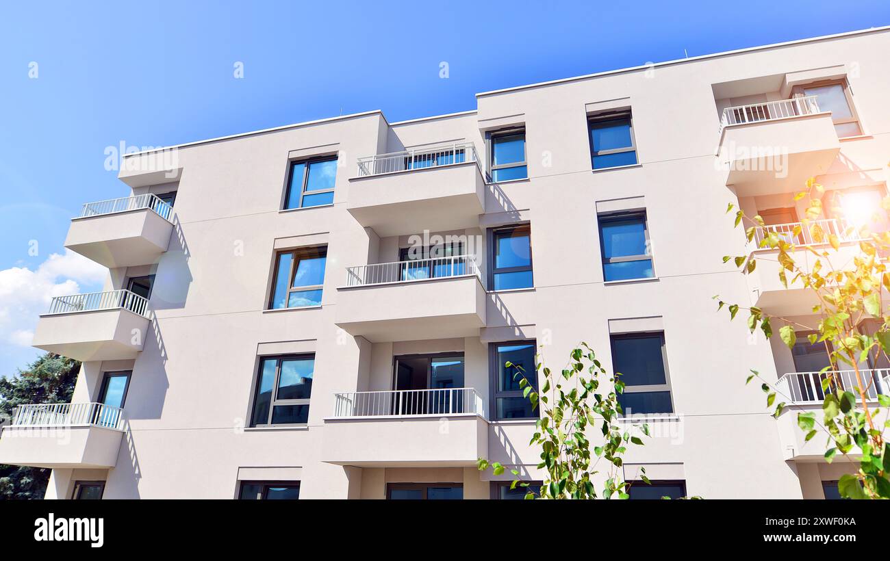 Modern architecture of urban residential apartment buildings on a sunny ...