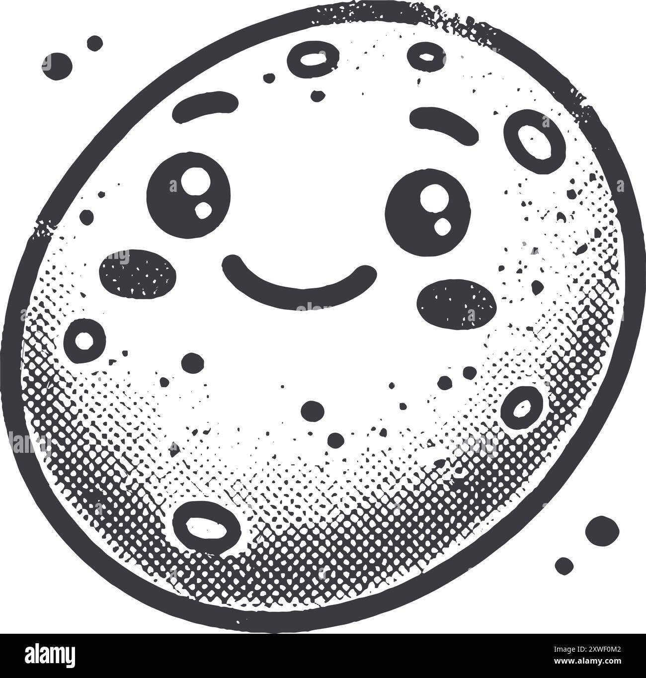 Grunge-Style Potato Smiling Vegetable Character with Texture, Rough ...