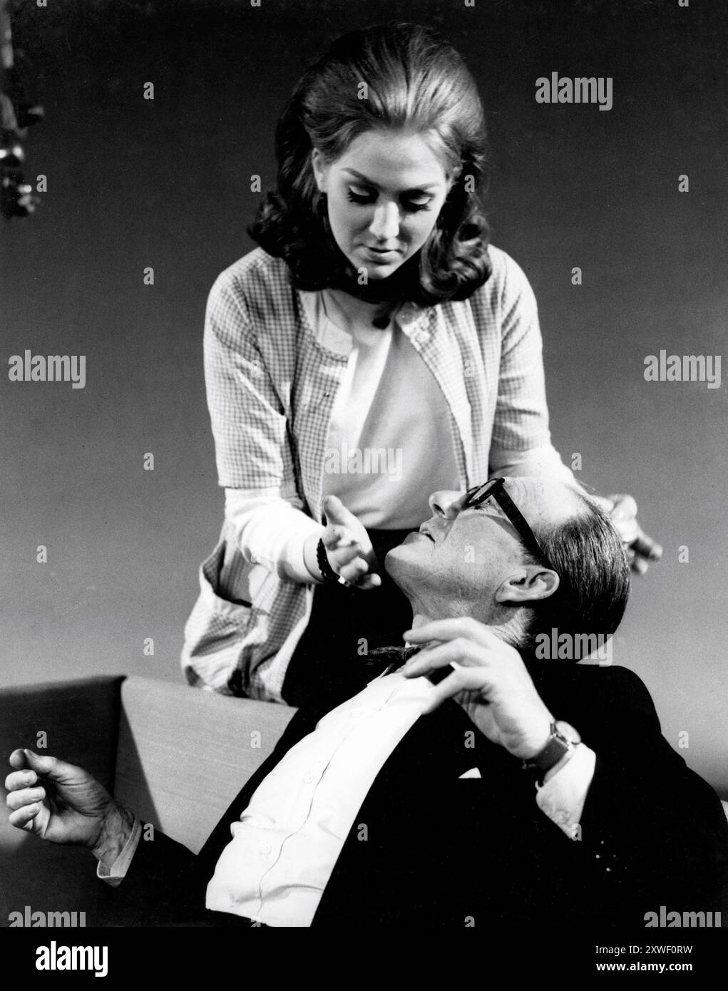ARTHUR ASKEY has his make-up touched up by female make-up artist for ...