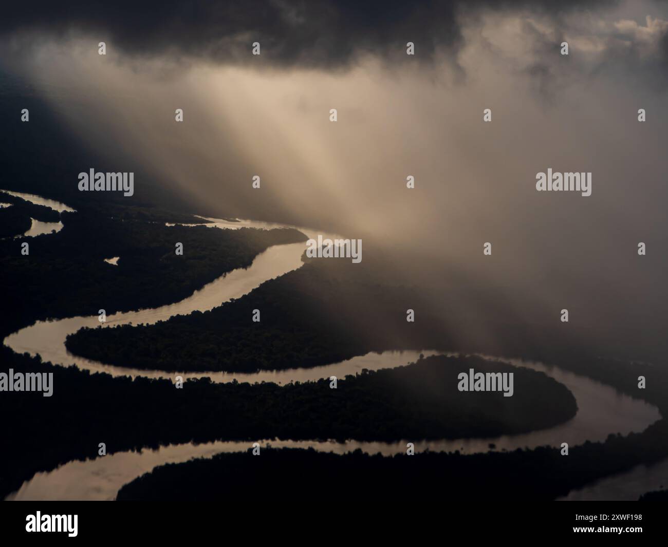 Amazonia, Peru. Top view of Amazon rainforest. View from the airplane ...