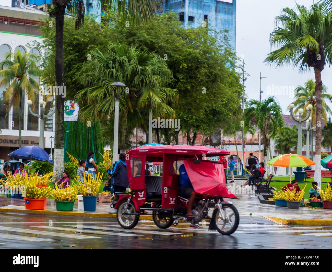 Iquitos, Peru- April, 2022: Crowds gather to celebrate Palm Sunday ...