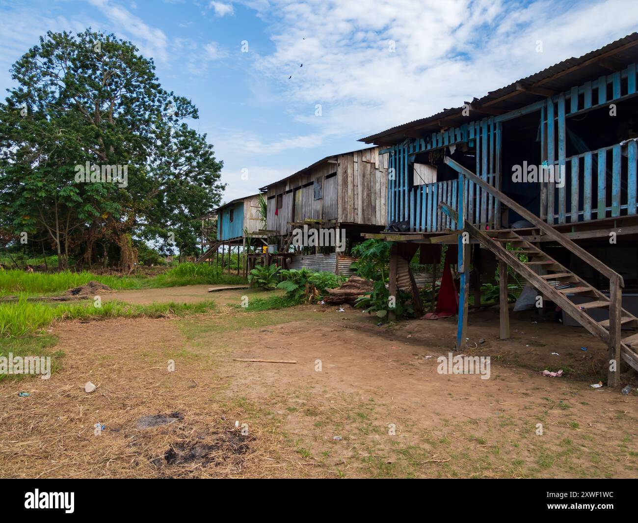 Isla de La Fantasia, Leticia, Colombia – Dec 8, 2022: Typical wooden ...