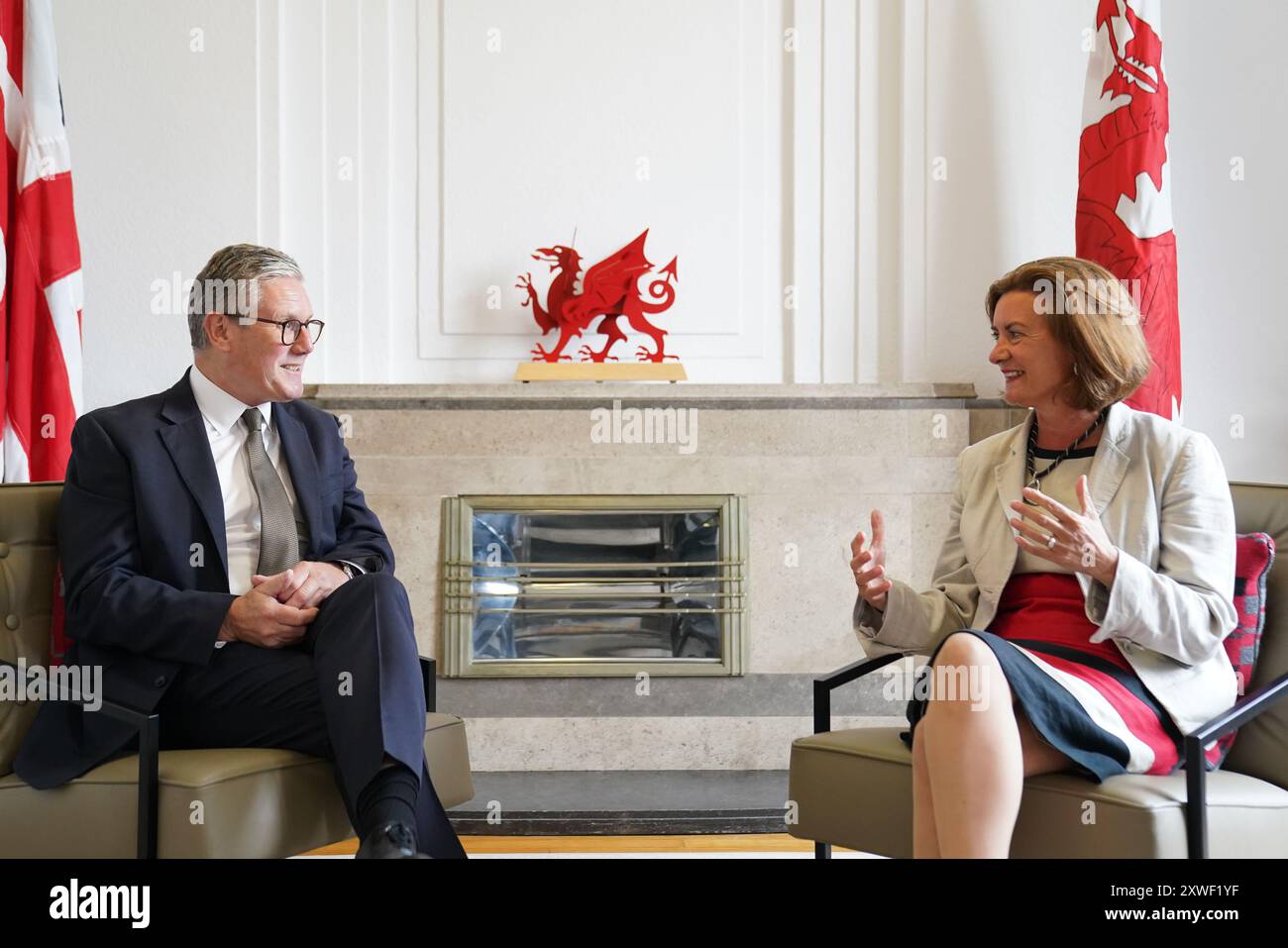 Prime Minister Sir Keir Starmer meeting First Minister of Wales Eluned ...