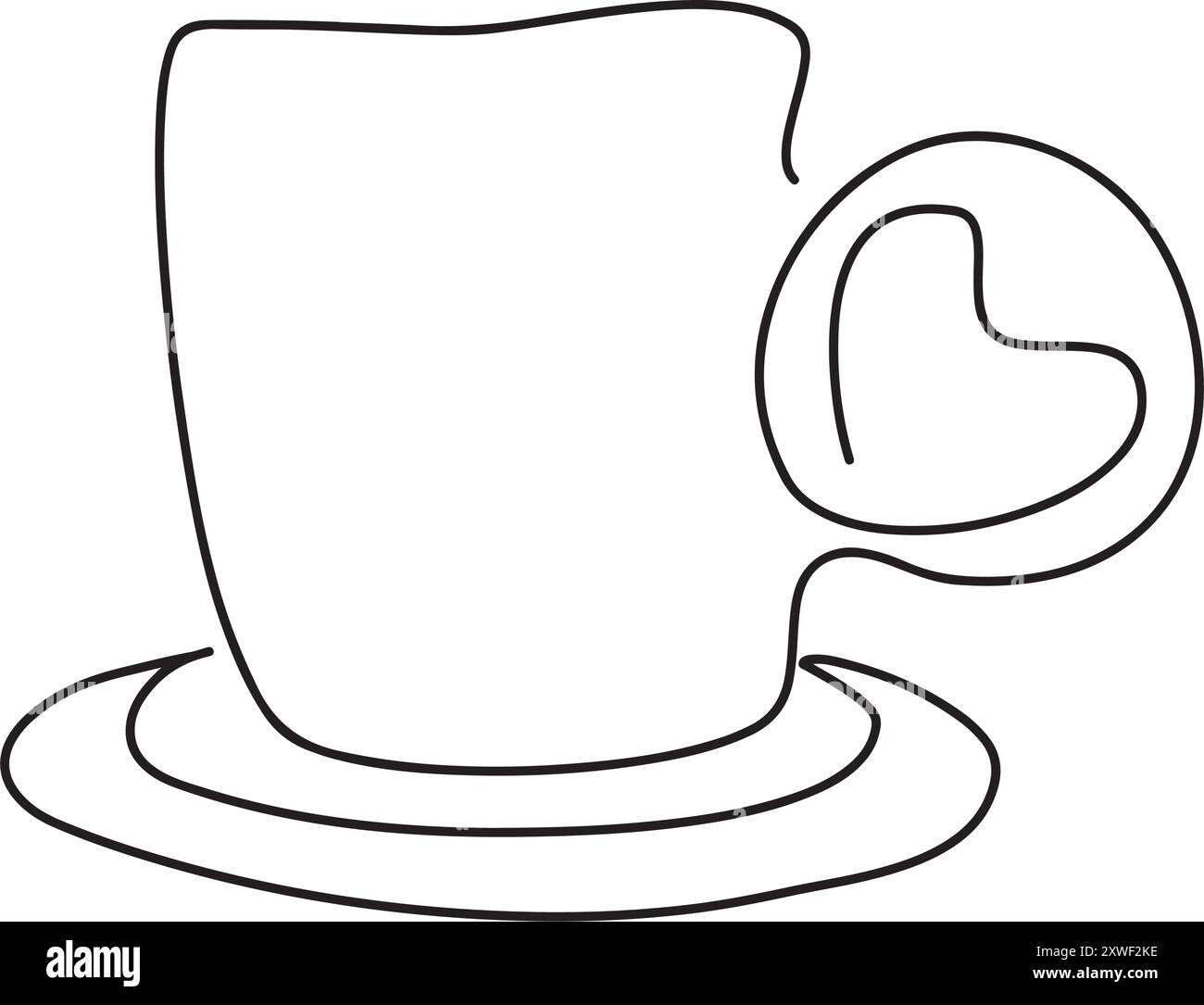 Continuous line drawing of cup of coffee. Vector illustration Stock ...