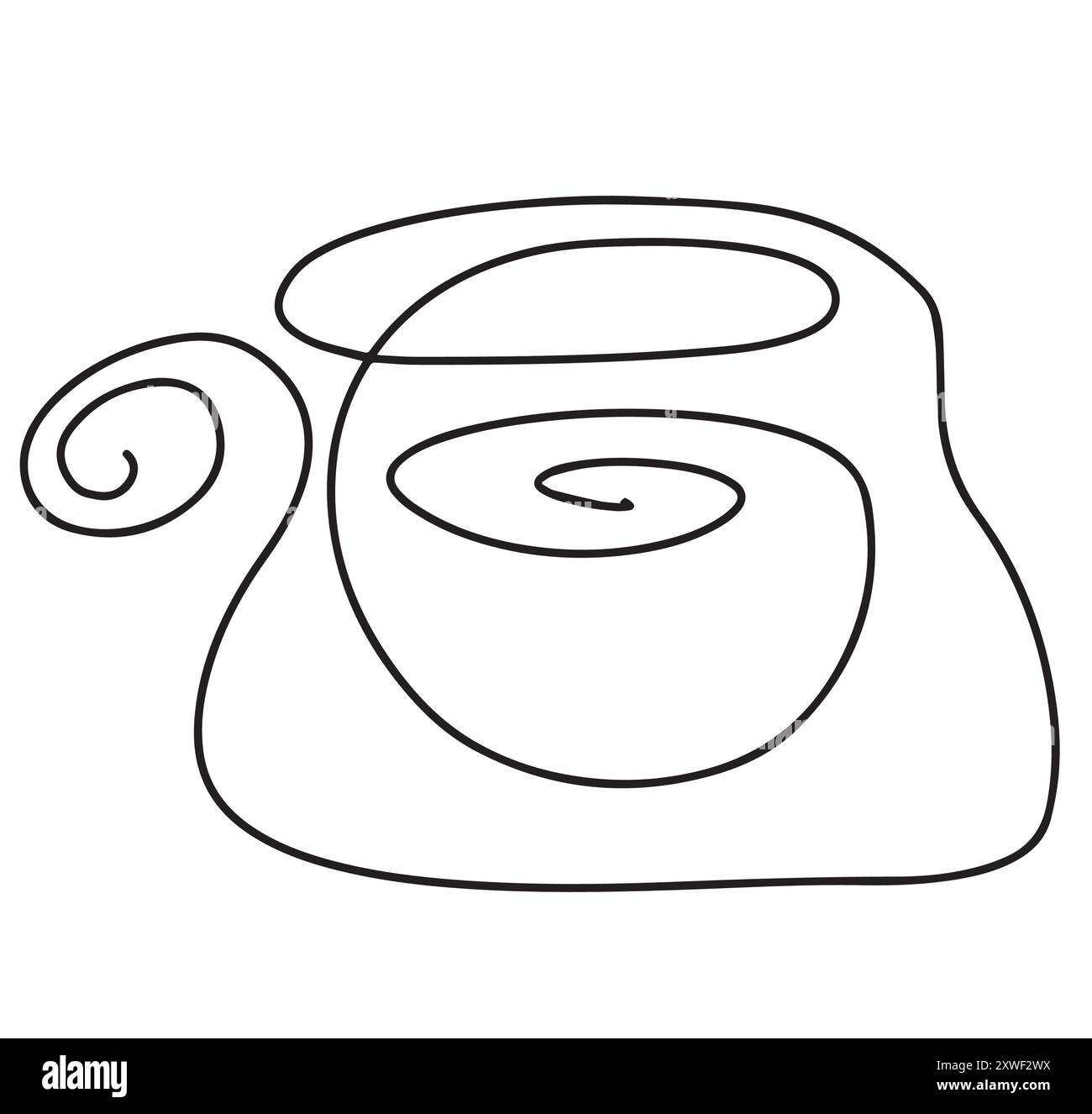 Continuous line drawing of cup of coffee. Vector illustration Stock ...