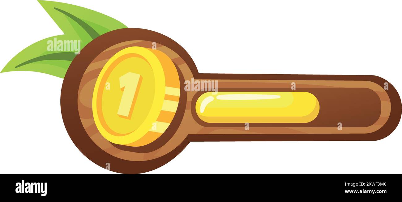 Money point bar for game ui. Cartoon style element Stock Vector Image ...