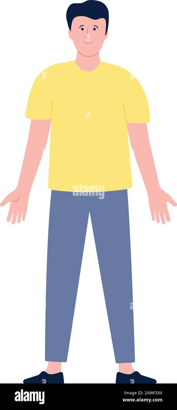 Standing man front view. Color male character Stock Vector Image & Art ...