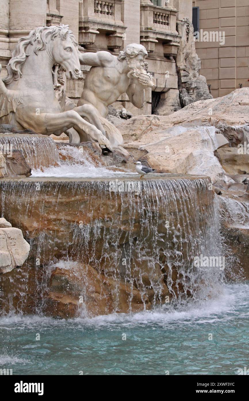 Famous Fountain Trevi Waterfalls Historic Landmark in Rome Italy Stock ...