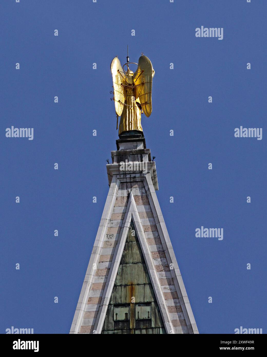 Statue of Angel With Golden Wings at Top of St Mark Tower in Venice ...
