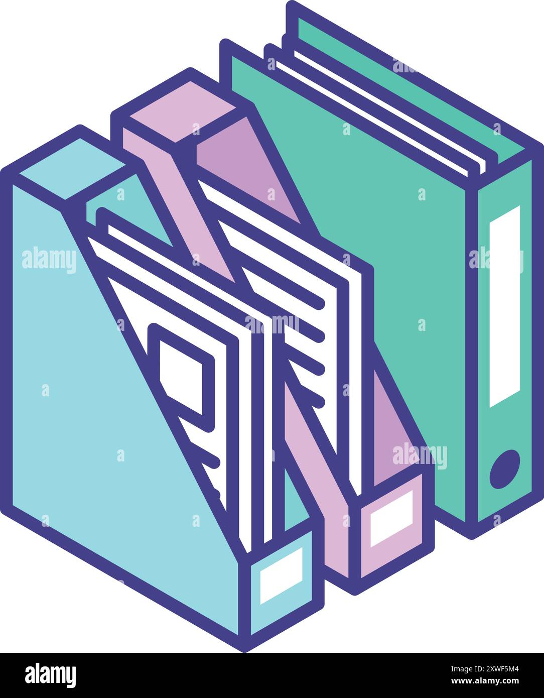 Isometric vector open folders hi-res stock photography and images - Alamy