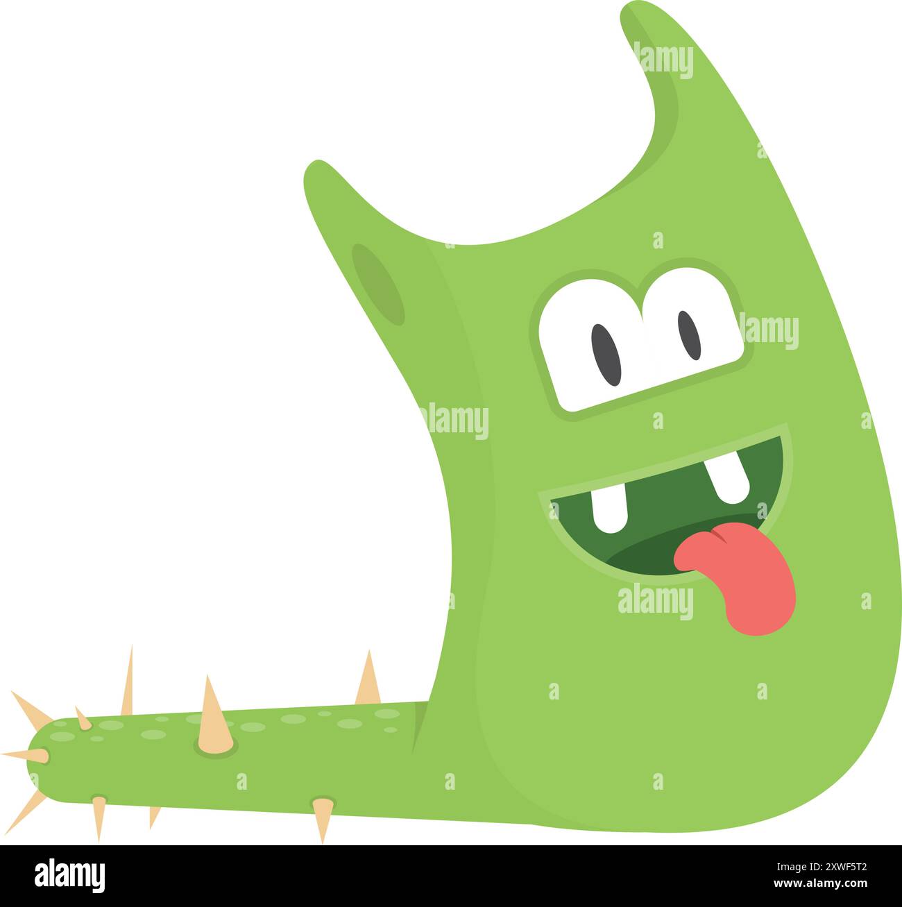 Funny green alien creature. Fantasy mutant character Stock Vector Image ...