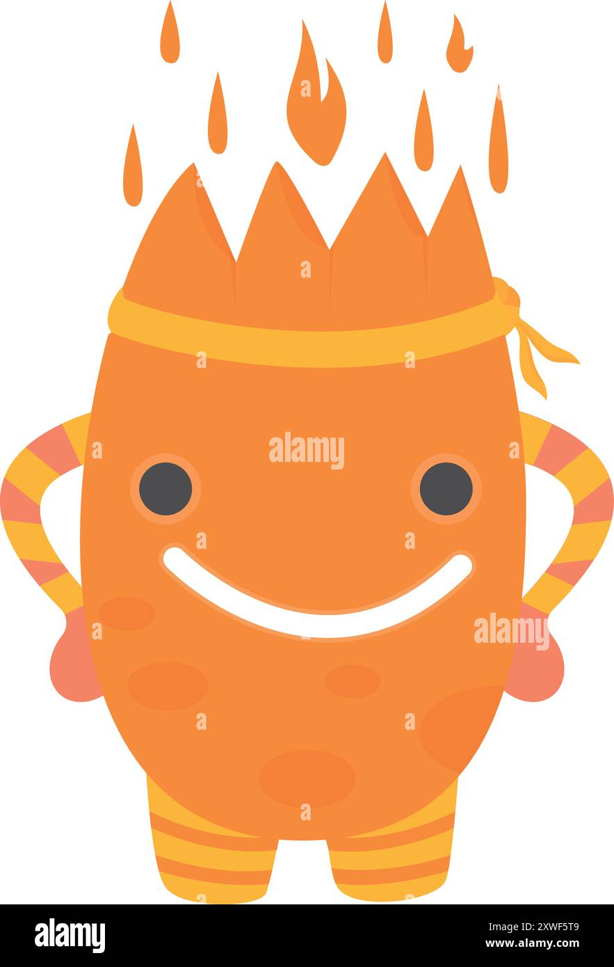 Hot burning monster. Flame hell cartoon character Stock Vector Image ...