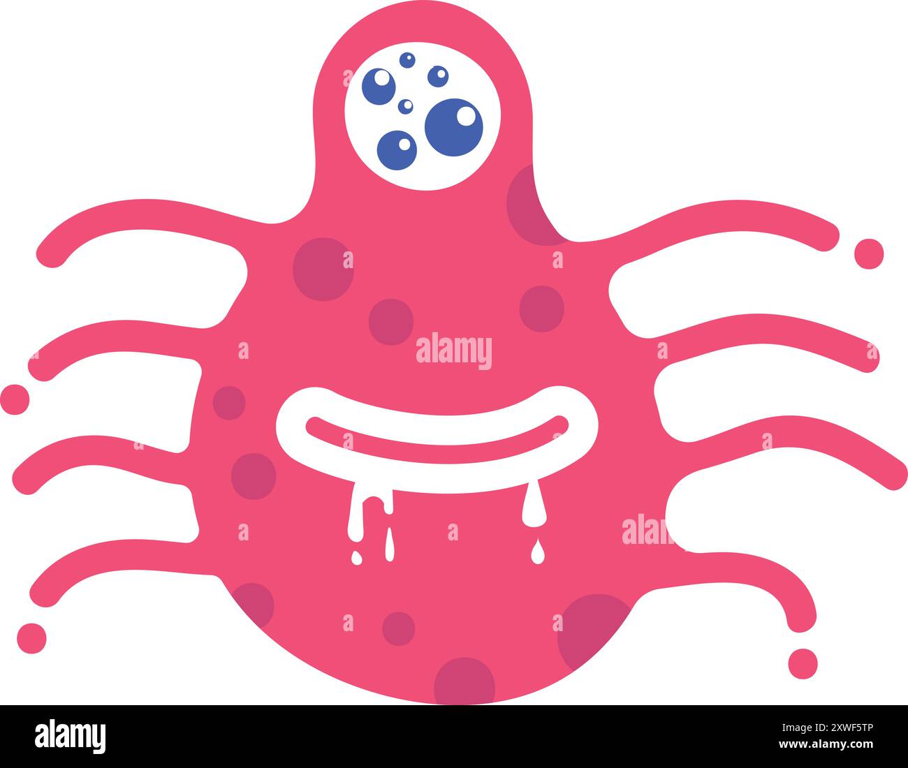 Monster amoeba character. Scary cartoon red alien Stock Vector Image ...