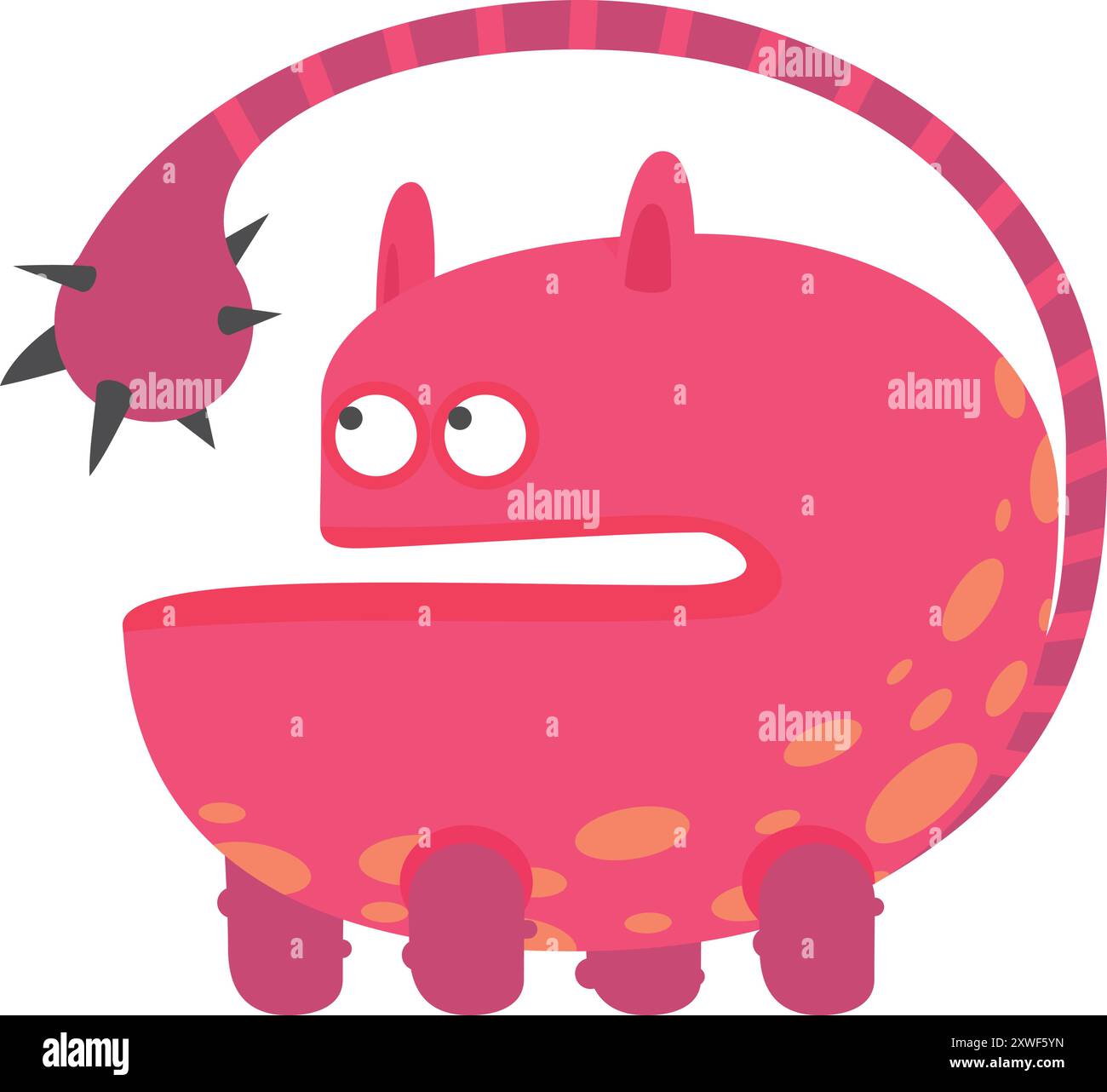 Funny red monster. Hell creature cartoon character Stock Vector Image ...