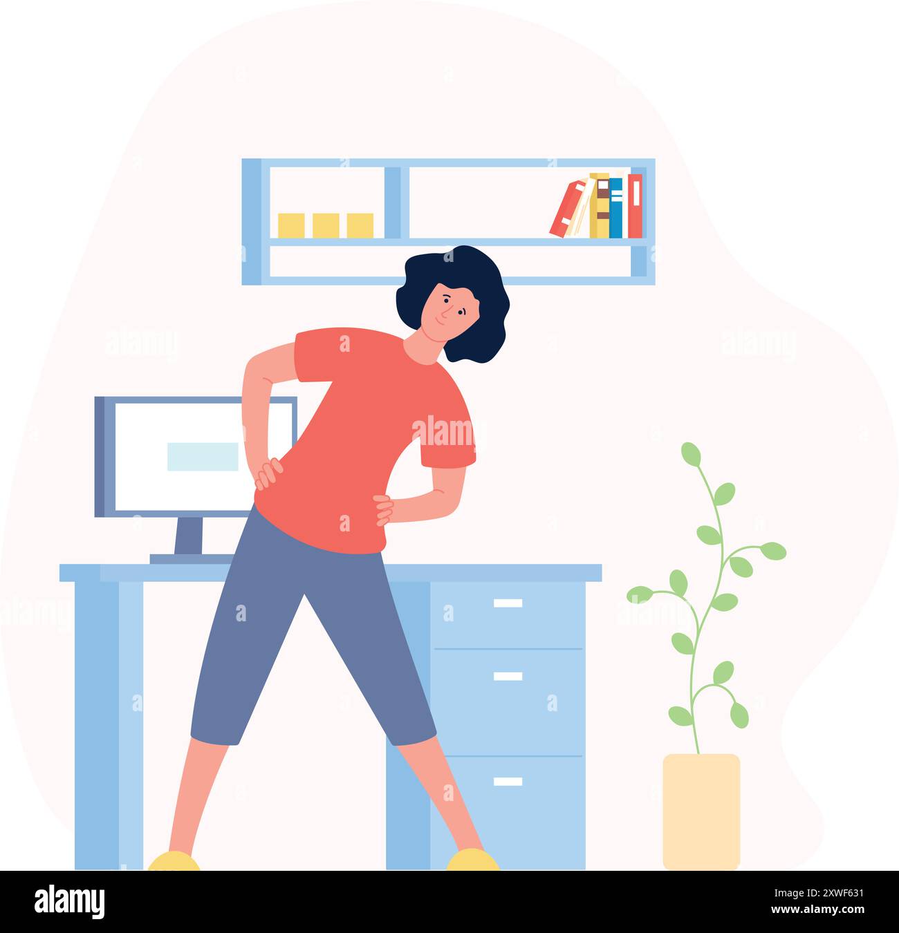 Woman stretching back fitness Stock Vector Images - Alamy