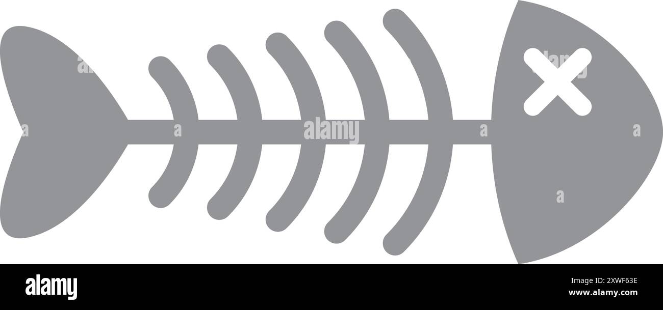 Fish skeleton. Trash symbol. Food waste icon Stock Vector Image & Art ...