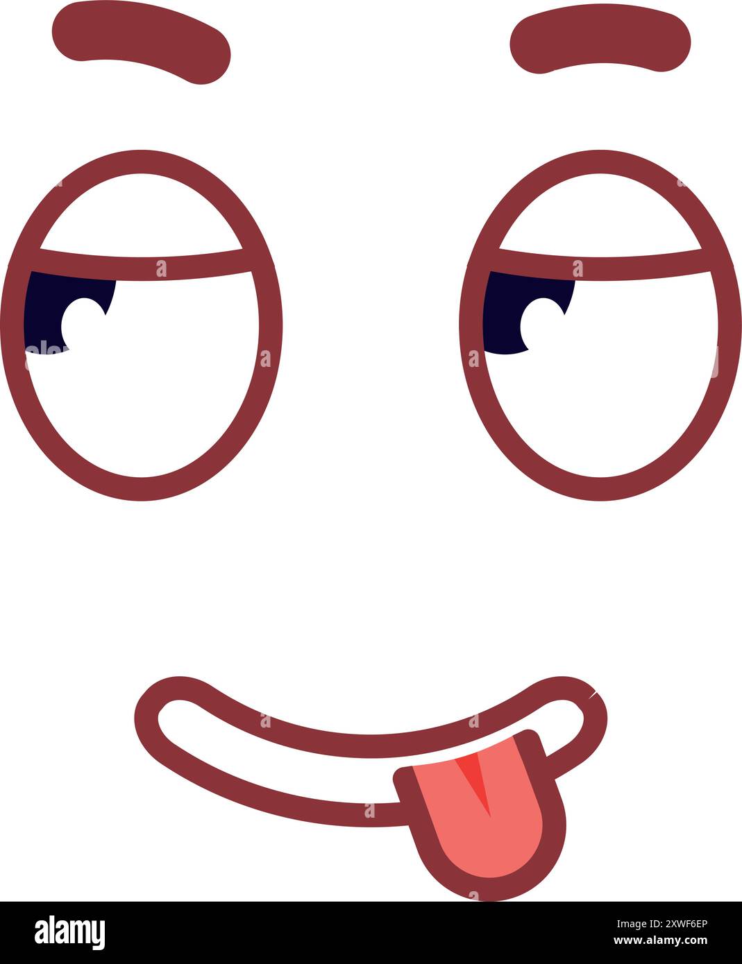 Playful face emoji. Tongue out comic expression Stock Vector Image ...