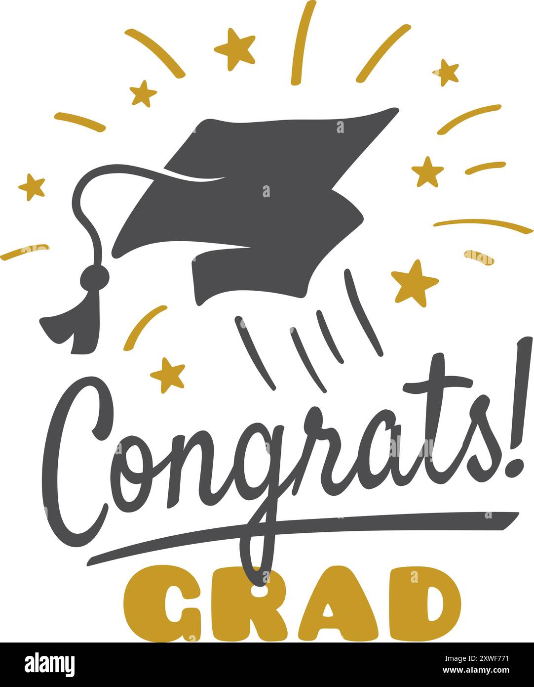 Congrats graduation class banner. University ceremony calligraphy Stock ...