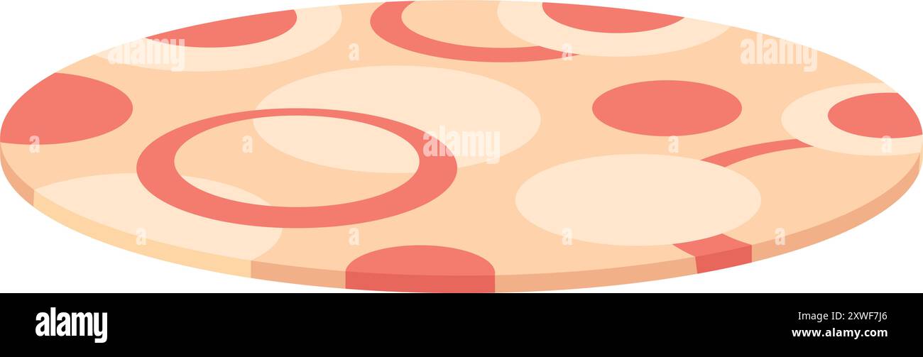 Round rug cartoon icon. Fabric floor carpet Stock Vector Image & Art ...