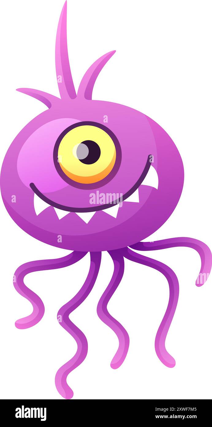 Microbe cartoon character. Funny face microbiology mascot Stock Vector ...