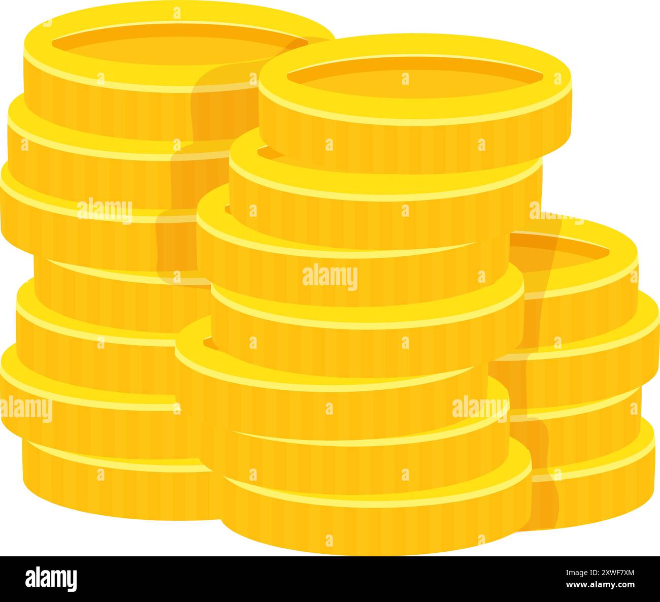 Finance cartoon icon. Money stack. Golden coins Stock Vector Image ...