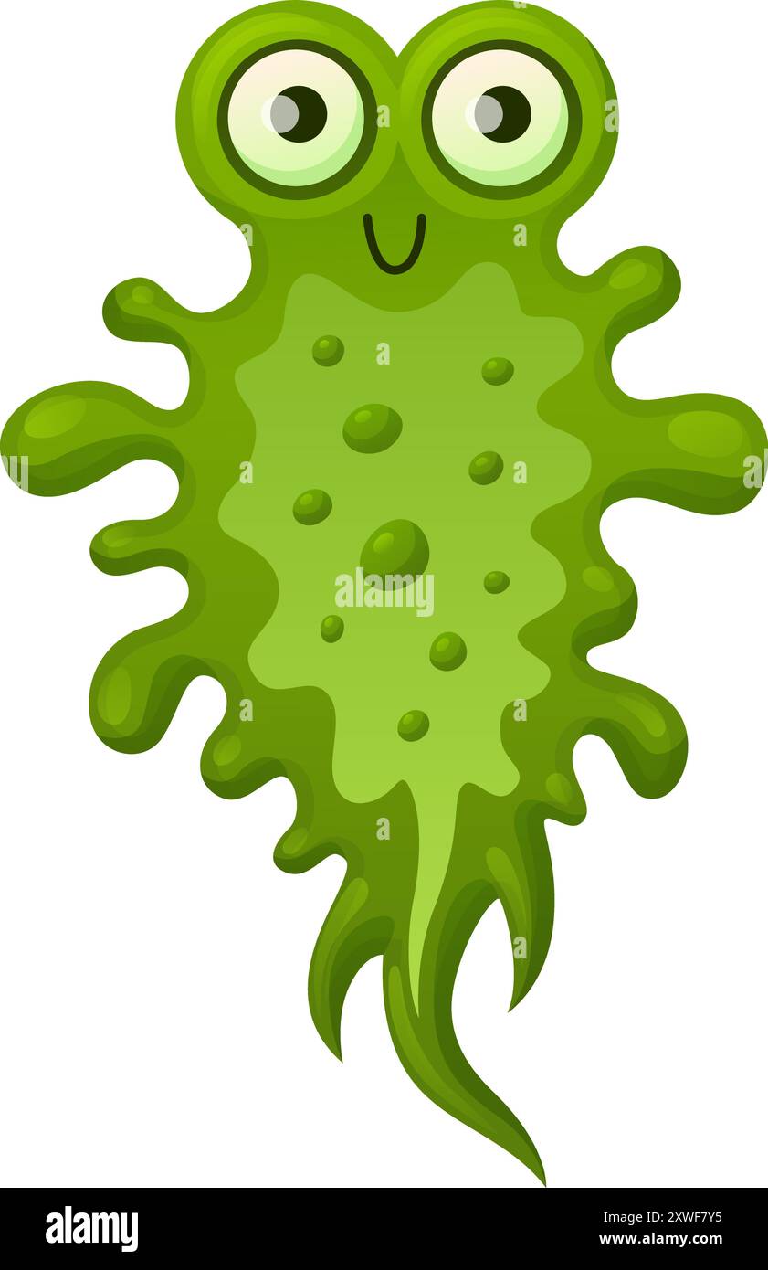 Green germ cell. Cartoon funny disease mascot Stock Vector Image & Art ...