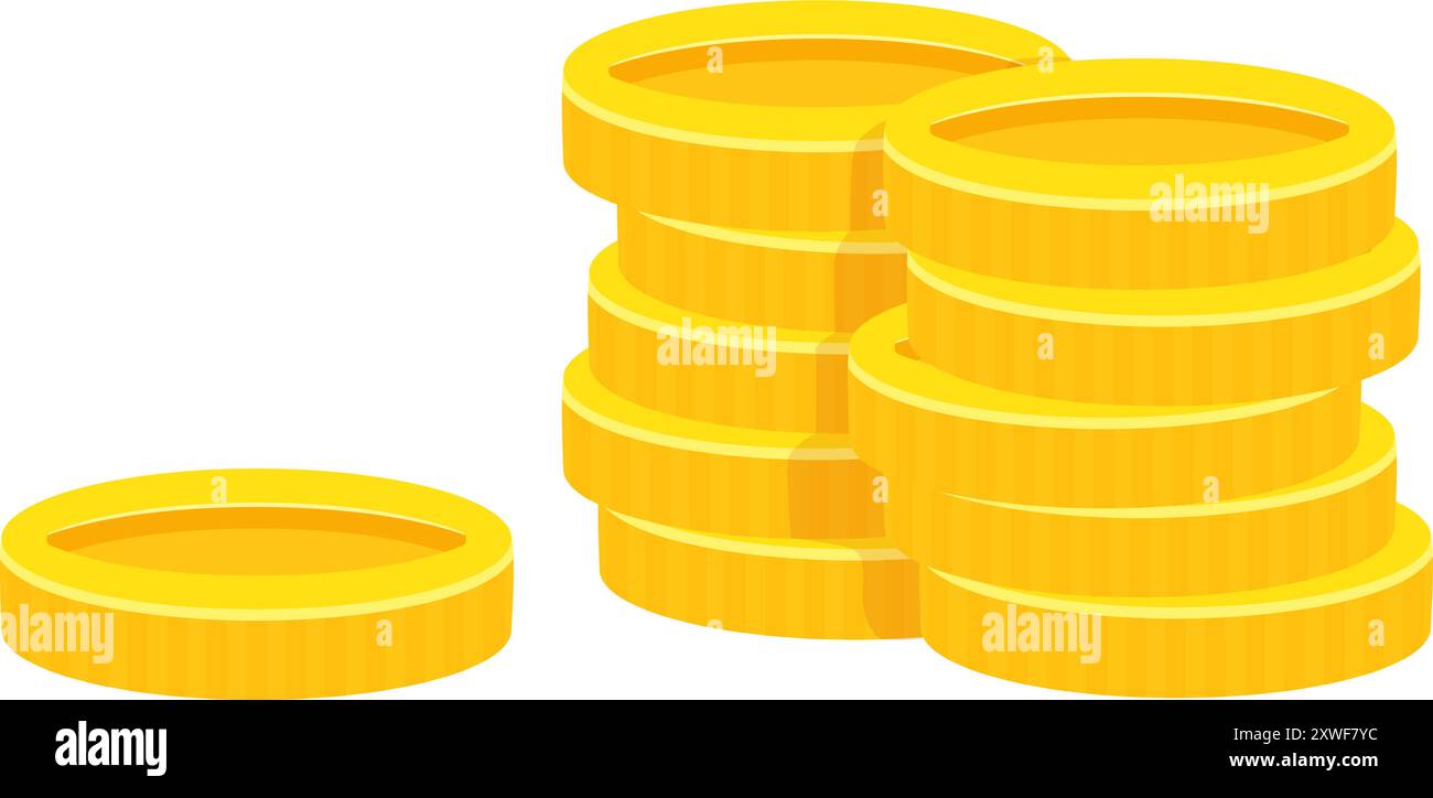 Golden coins stack. Cartoon money pile icon Stock Vector Image & Art ...