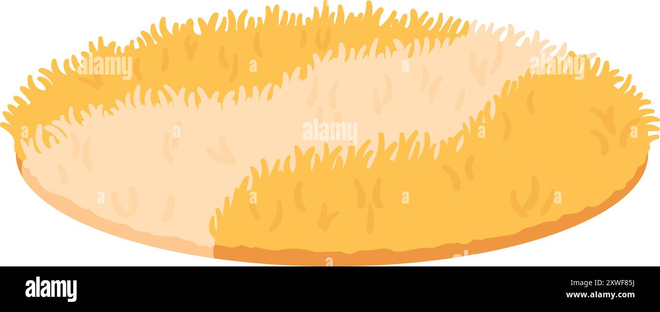 Fluffy rug cartoon icon. Cozy decorative carpet Stock Vector Image ...