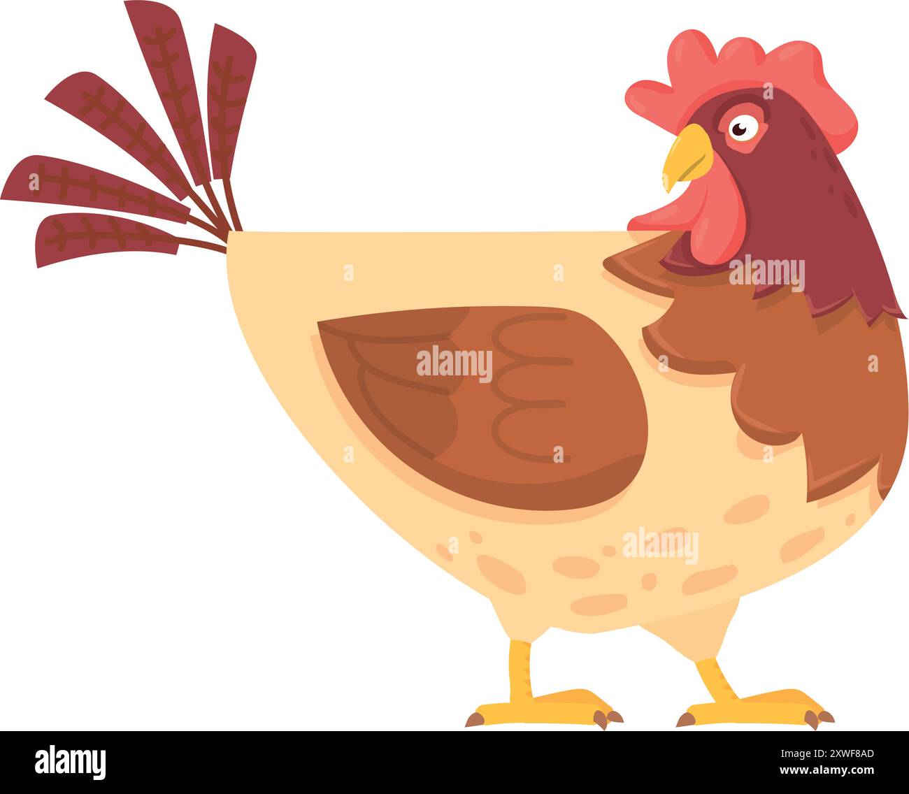 Funny hen. Cute happy chicken color character Stock Vector Image & Art ...