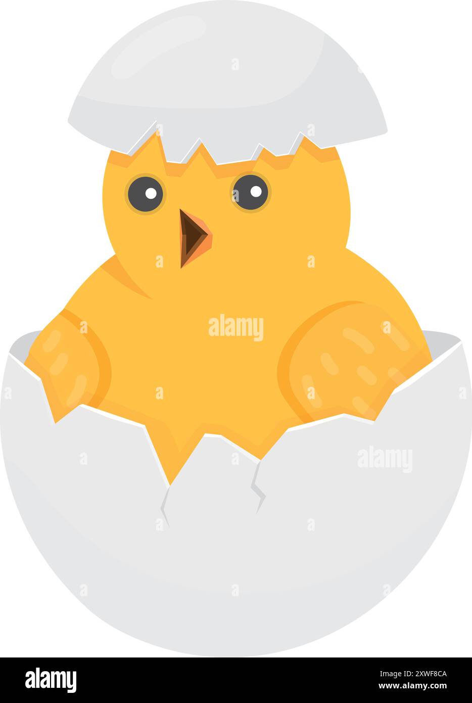 Chick hatch from egg. Cute baby bird birth Stock Vector Image & Art - Alamy