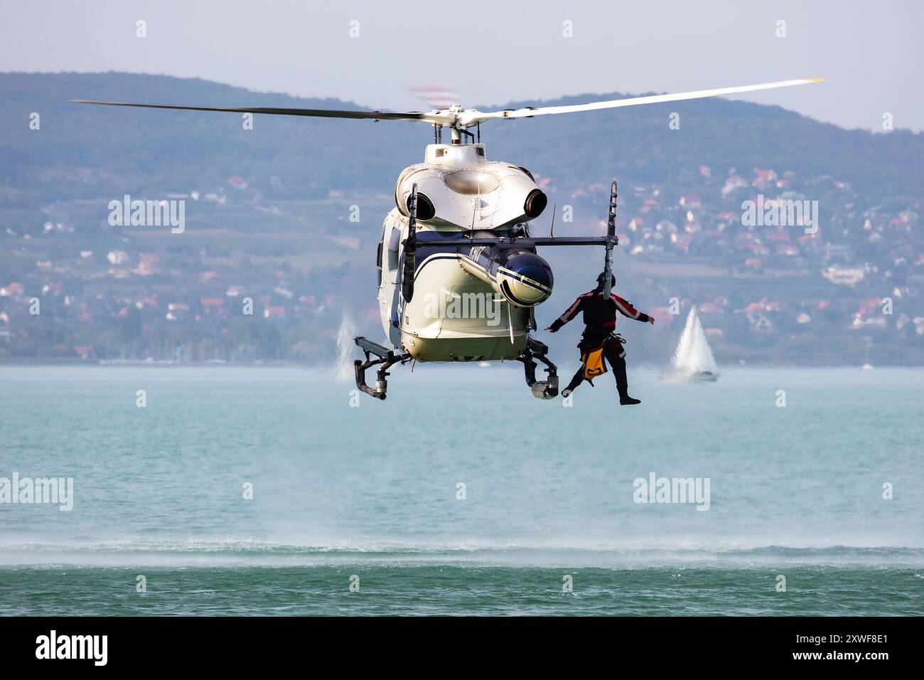 Zamardi, Hungary - September 16, 2020: Hungarian air police MD900 ...