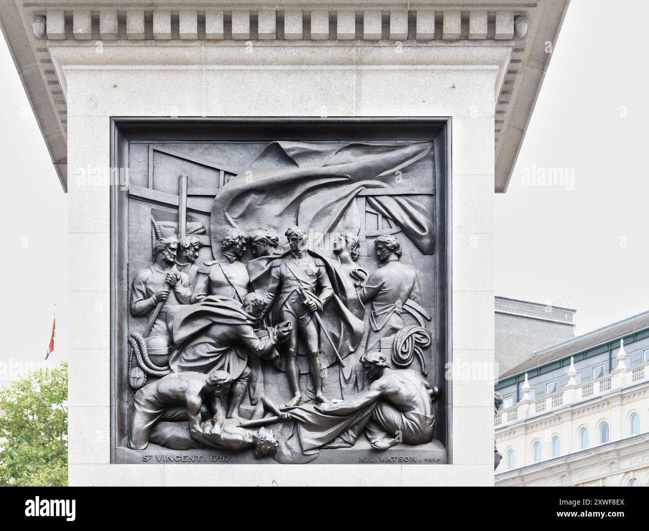 Scene, from the naval battle at St Vincent in 1797, on the Admiral ...