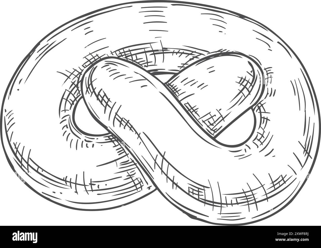 Pretzel engraving. Hand drawn german pastry sketch Stock Vector Image ...