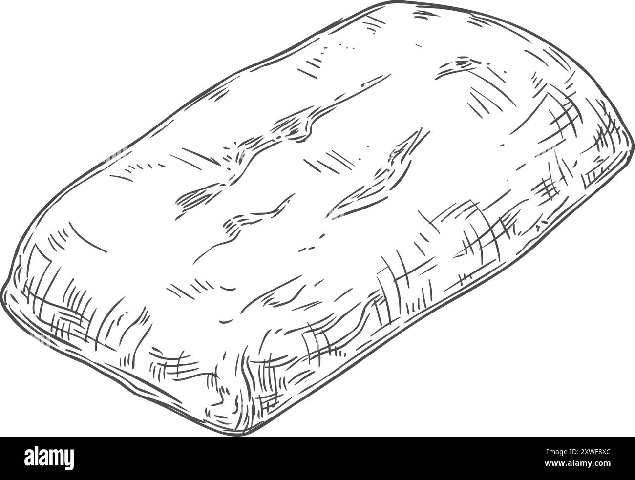 Ciabatta sketch. Hand drawn baked italian bread Stock Vector Image ...