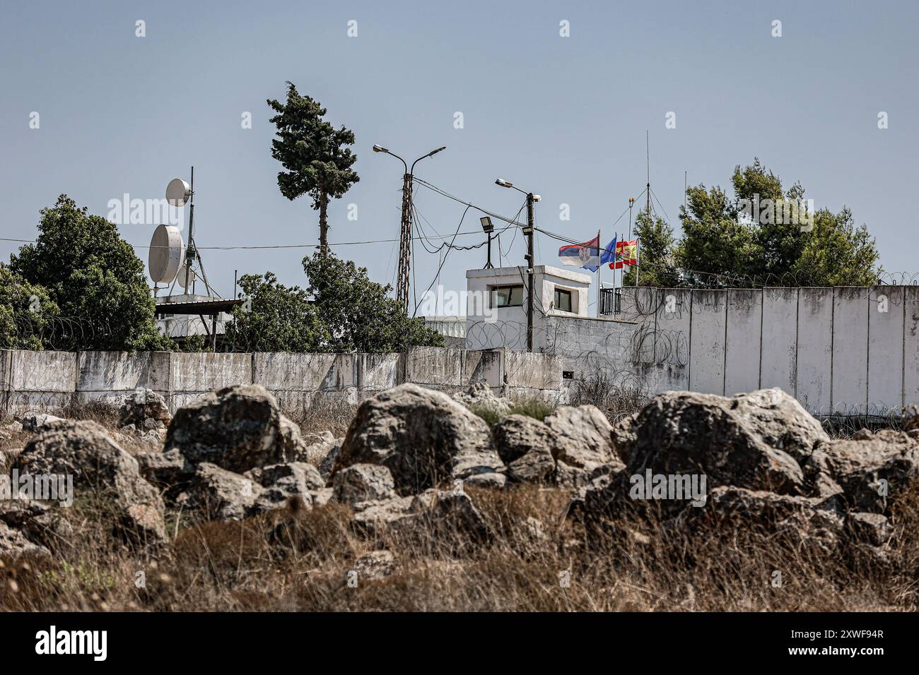 Kherbeh, Lebanon. 19th Aug, 2024. A view of the UN peacekeepers' base ...