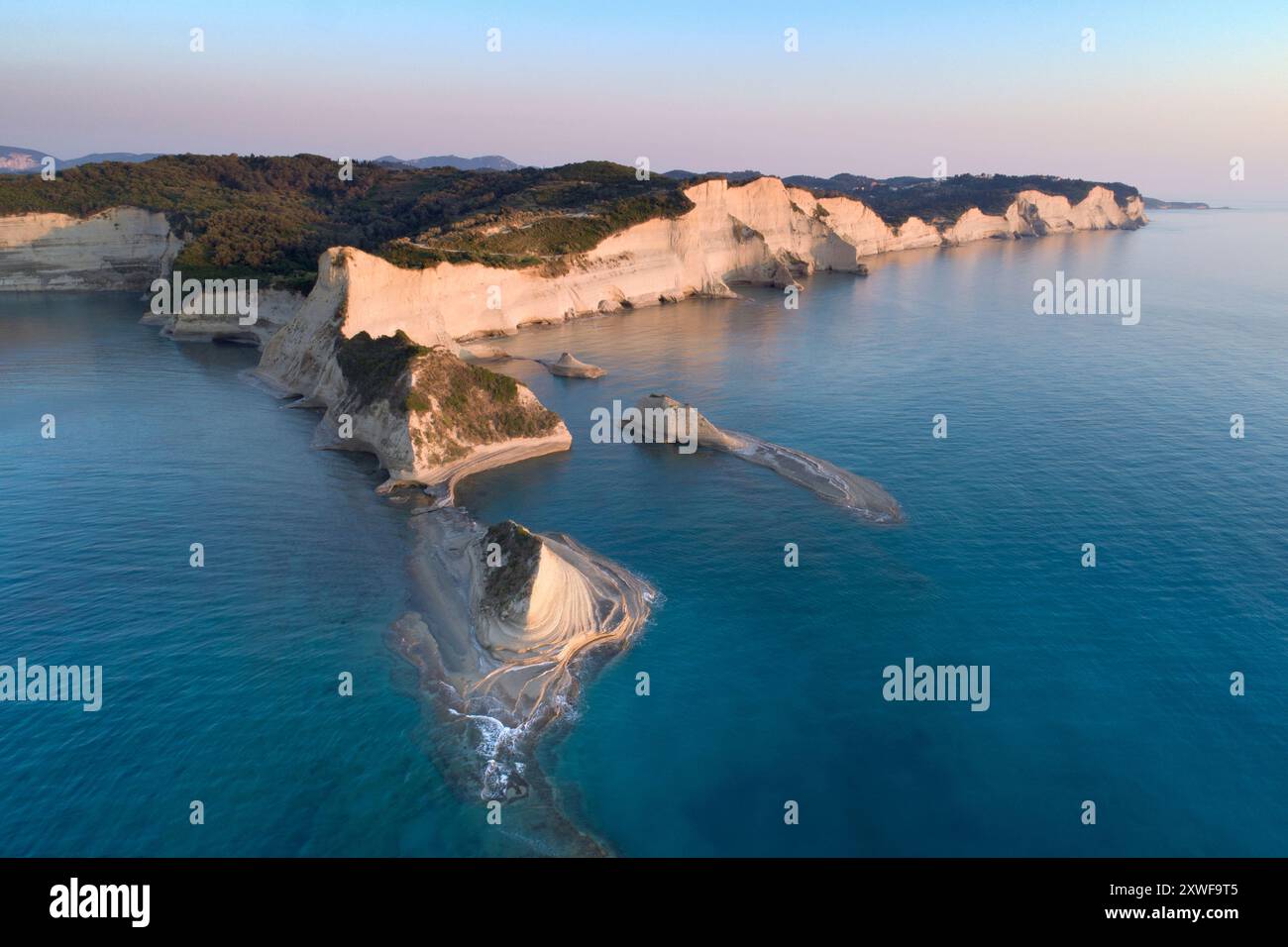 Drone's eye view of Cape Drastis, Corfu Stock Photo - Alamy