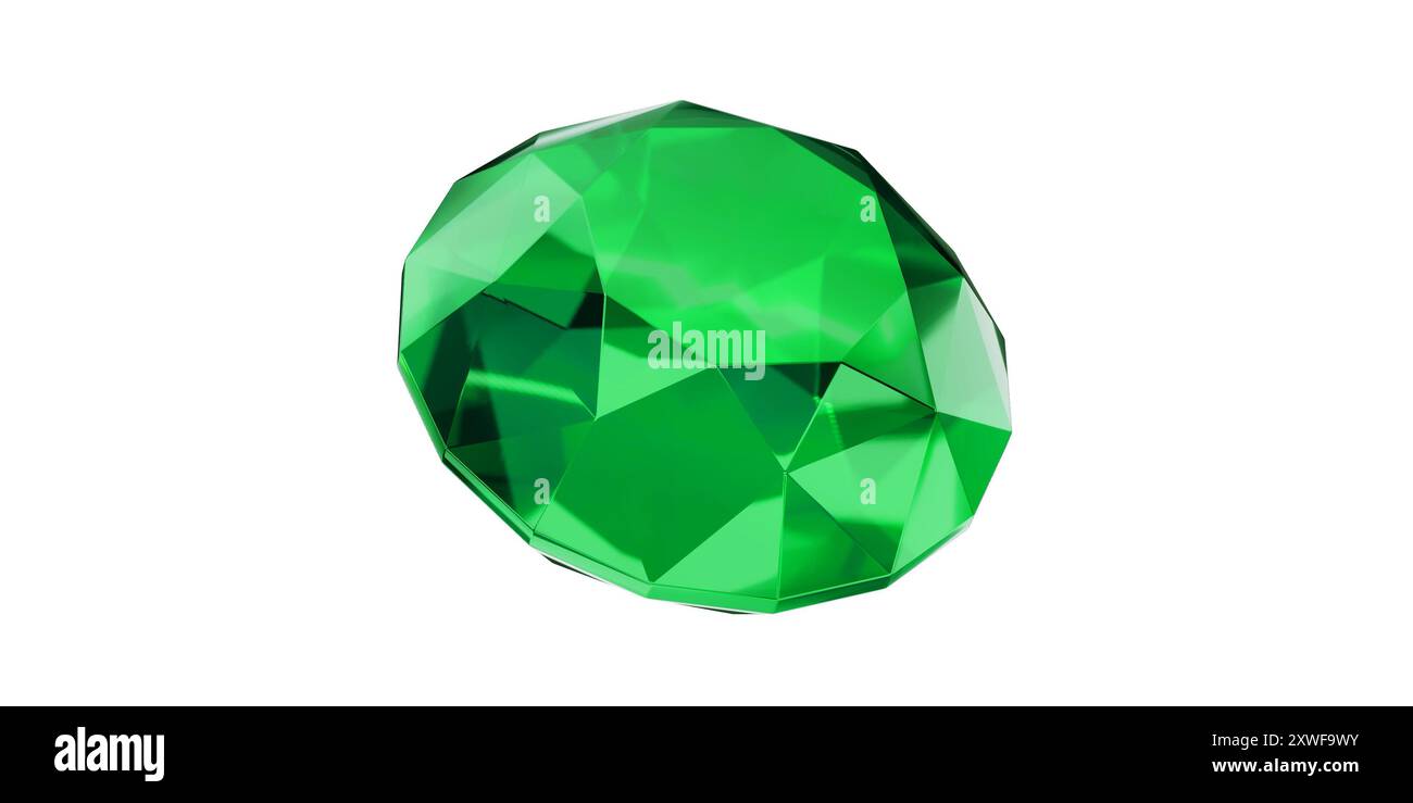Emerald Gem on transparent background, green gemstone diamond isolated ...