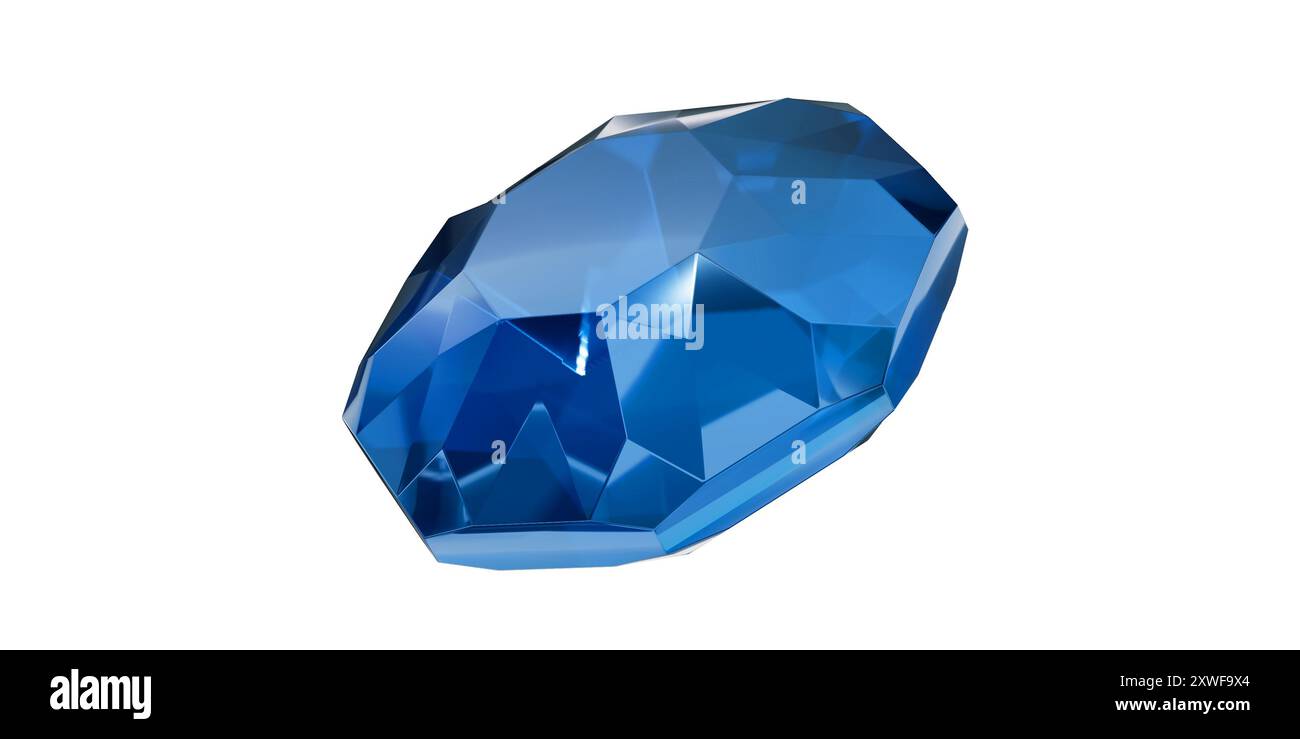 Sapphire Gem on transparent background, blue gemstone diamond isolated ...
