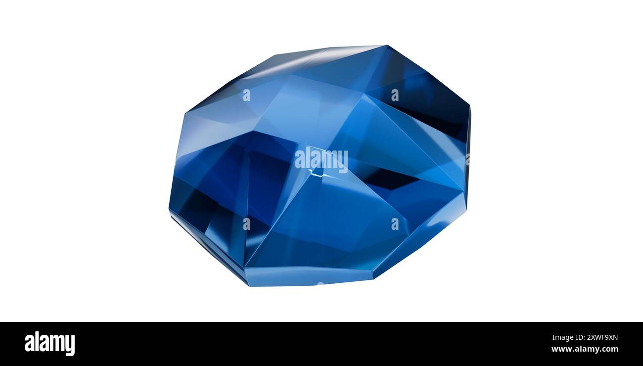 Sapphire Gem on transparent background, blue gemstone diamond isolated ...