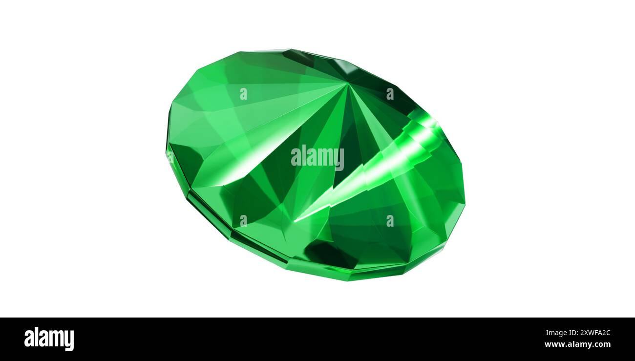Emerald Gem on transparent background, green gemstone diamond isolated ...