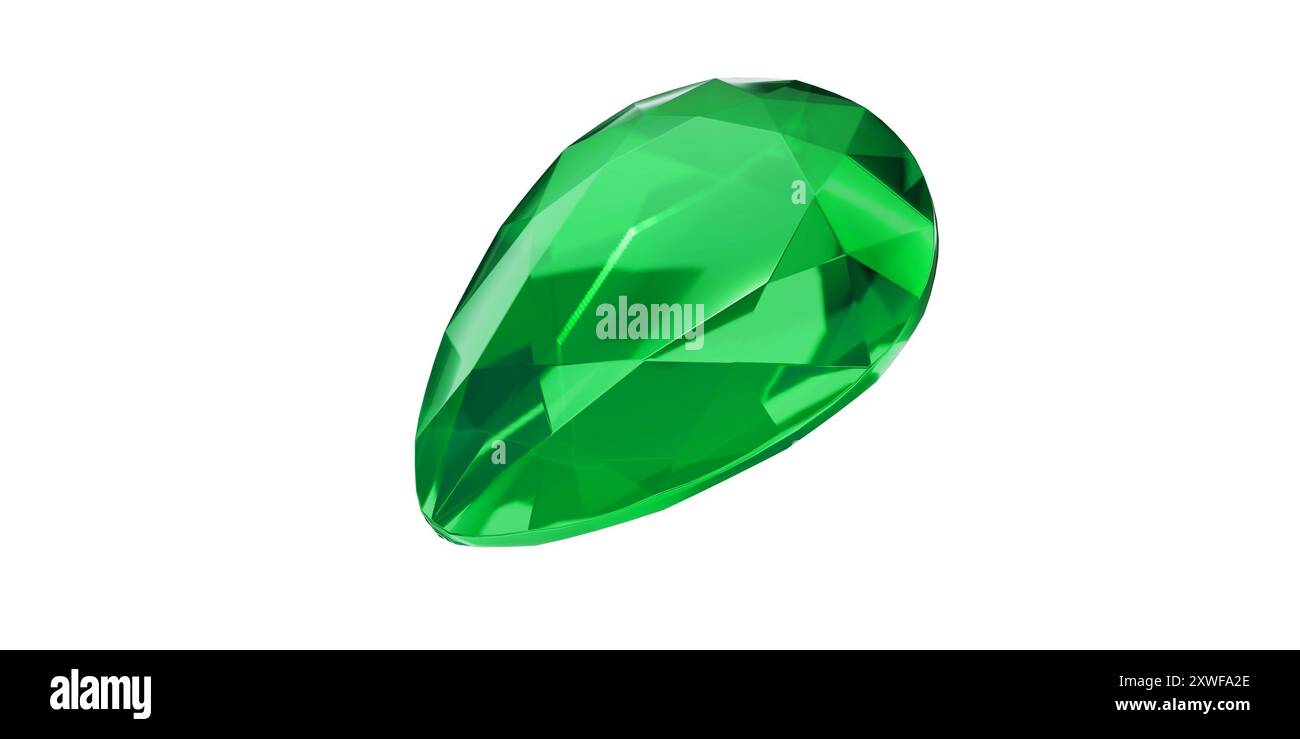 Emerald Gem on transparent background, green gemstone diamond isolated ...