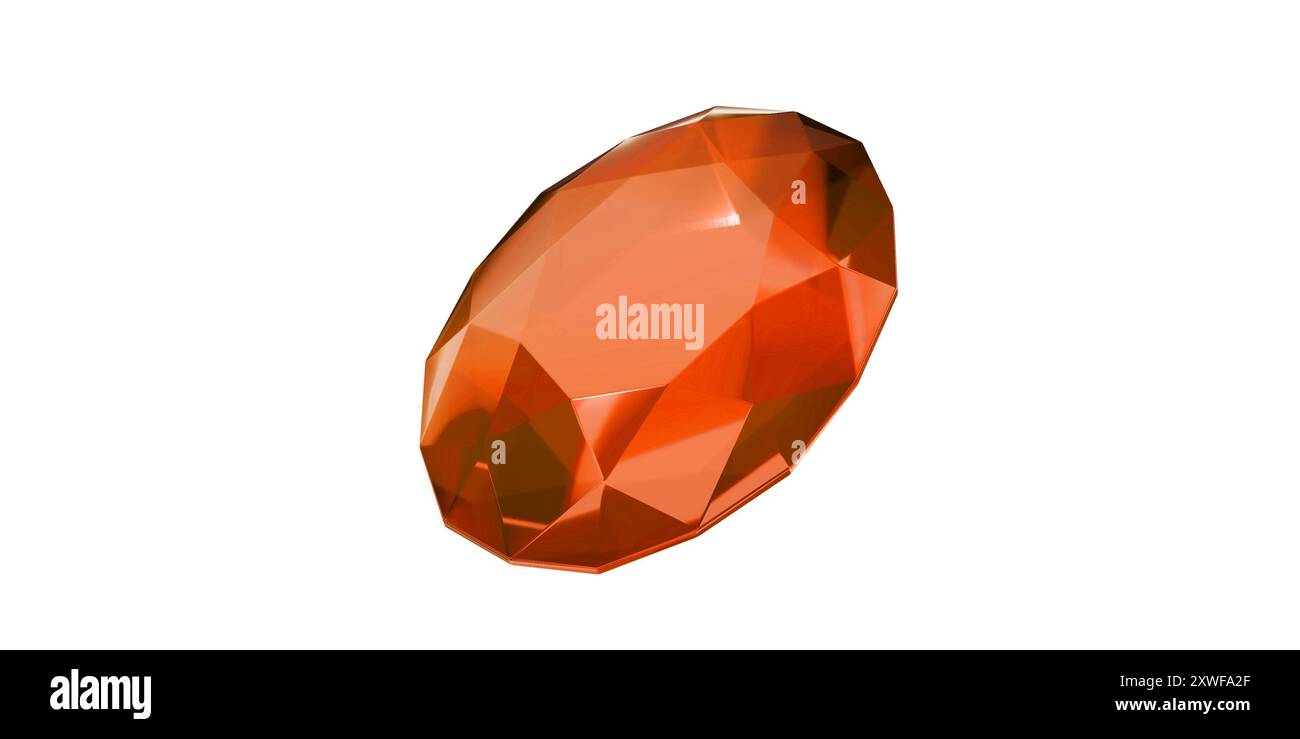 Amber Gem on transparent background, orange gemstone diamond isolated ...