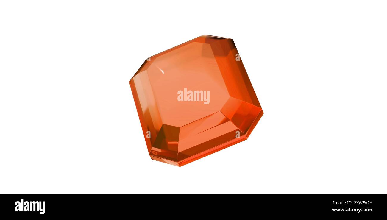 Amber Gem on transparent background, orange gemstone diamond isolated ...