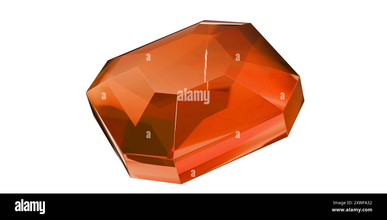 Amber Gem on transparent background, orange gemstone diamond isolated ...