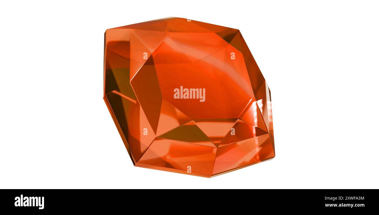 Amber Gem on transparent background, orange gemstone diamond isolated ...