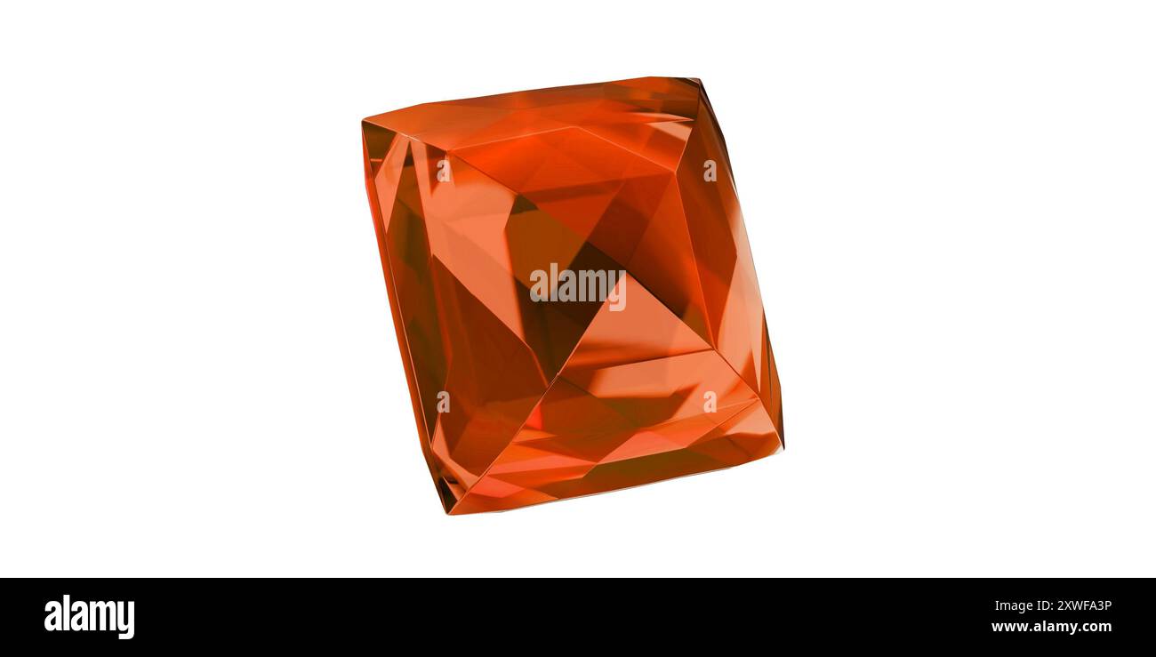 Amber Gem on transparent background, orange gemstone diamond isolated ...