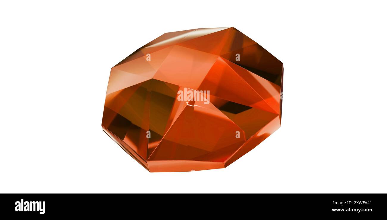 Amber Gem on transparent background, orange gemstone diamond isolated ...