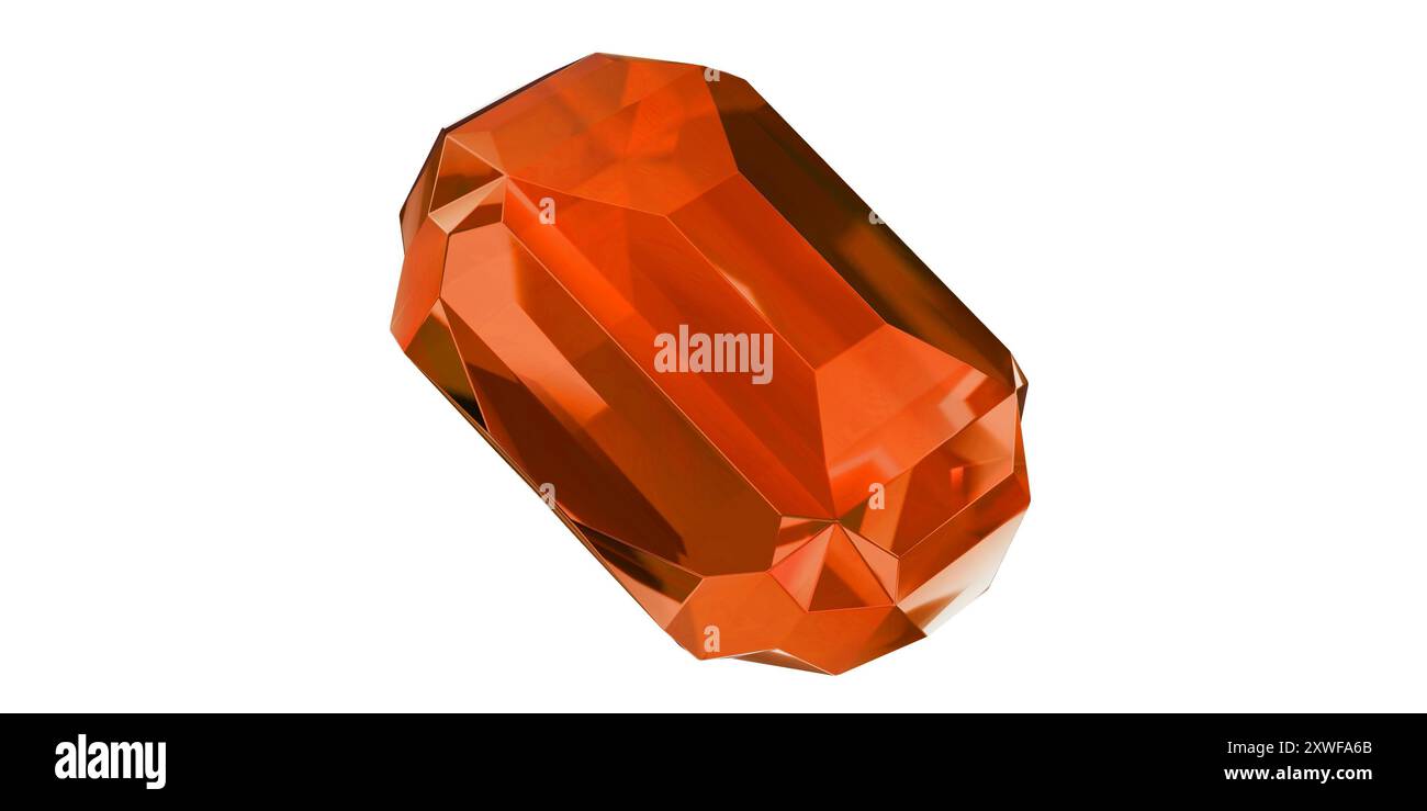 Amber Gem on transparent background, orange gemstone diamond isolated ...