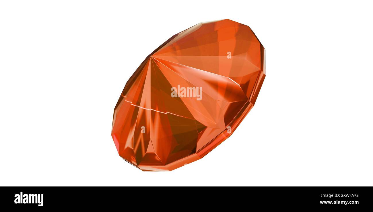 amber Gem on transparent background, orange gemstone diamond isolated ...